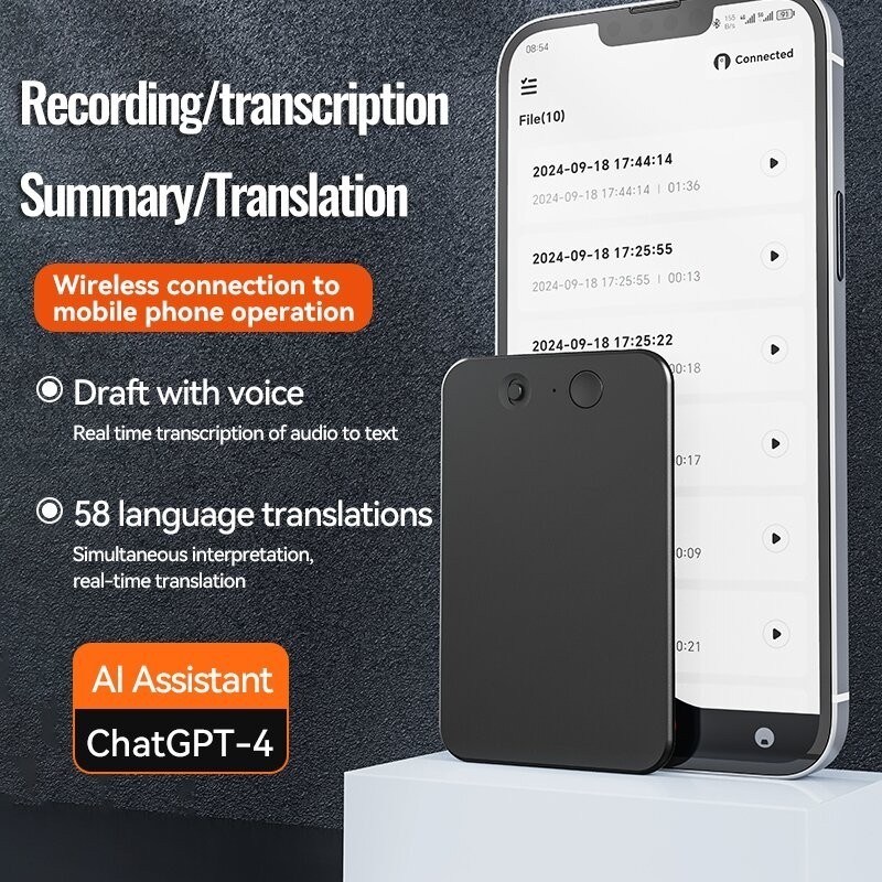 Voice recorder AI intelligent chat GPT-4 translation device ...