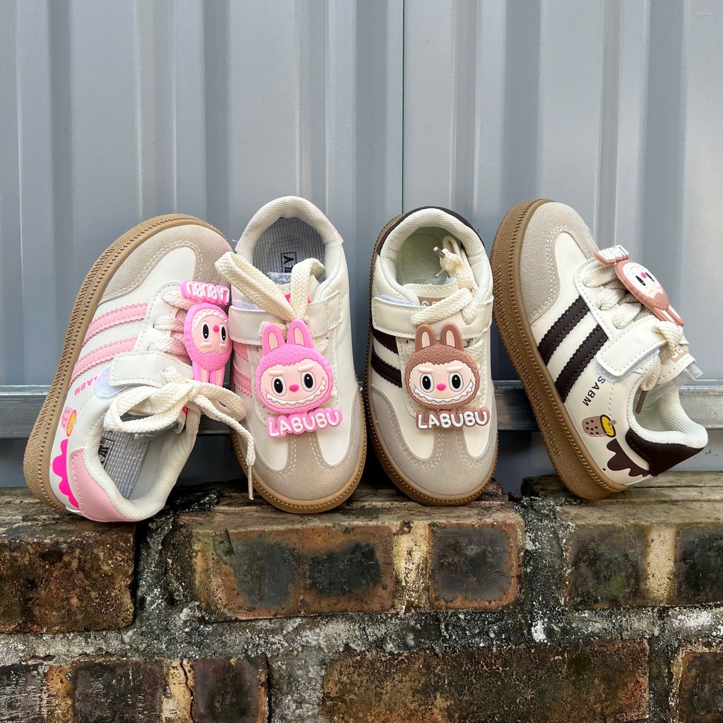 Labubu sneakers for girls, 2-stripe school shoes for children with ...