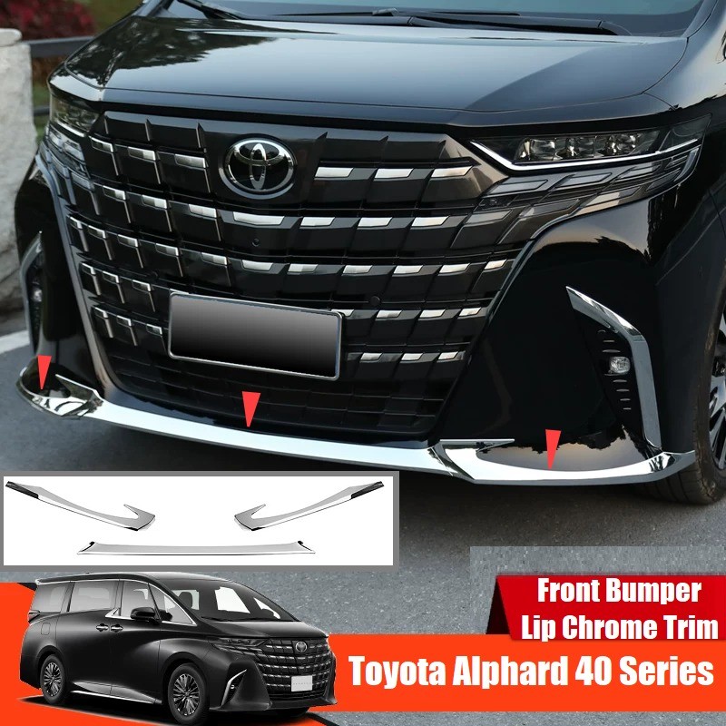 Toyota Alphard 40 Series Stylish Front Bumper Lip Chrome Trim Alphard ...