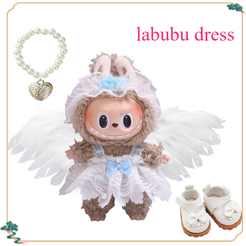 Labubu Dress V1 V2 White Princess Dress for Labubu Have A Seat Angle ...