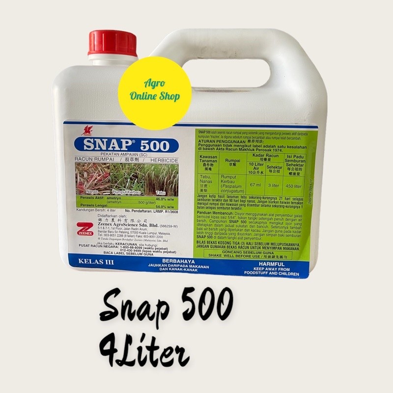 Snap 500 4Liter/Racun Rumput sambau/nanas/tebu/Ametryn | Shopee Malaysia