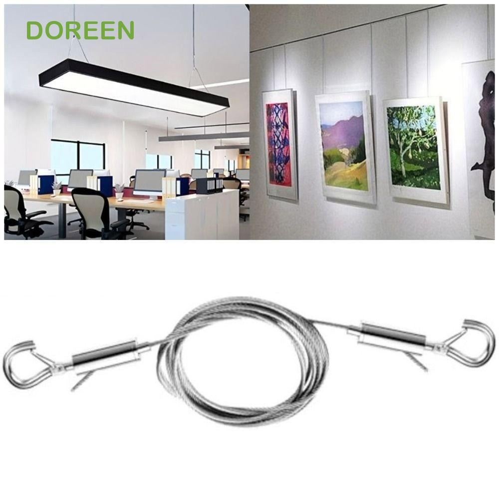 DOREEN Picture Hanging Wire, 1/2m Hooks Suspension Steel Rope, Home ...