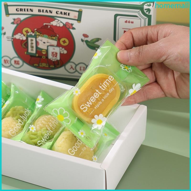 HO 100Pieces DIY Plastic Mooncake Packaging Bag Green Bean Cake ...