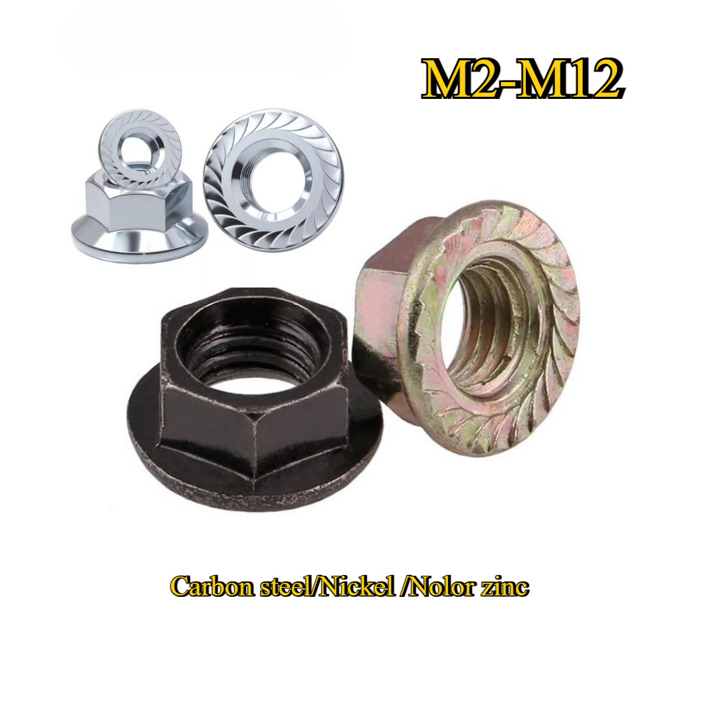 Flange Nut Hex Anti-Slip Fastener Nut Anti-Slip Tooth Flange Cap M3 M4 ...