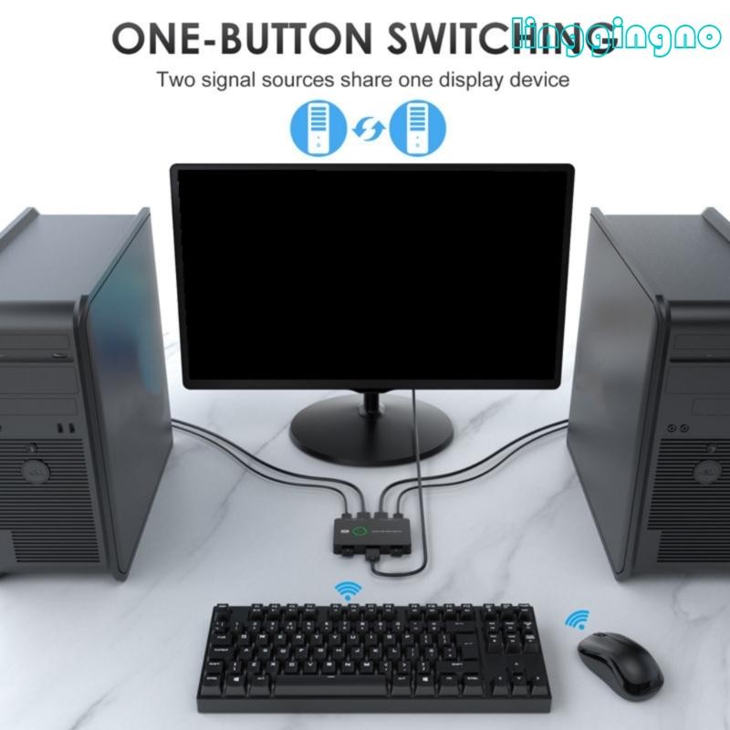 RR USB KVM Switcher Housing Monitors Keyboards and Mouse to Control 2 ...