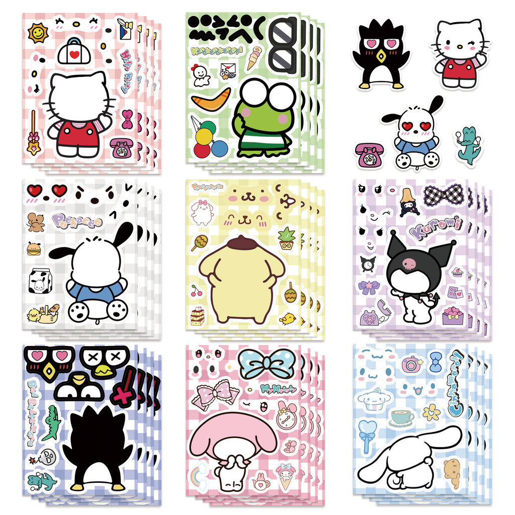 8-Piece Sanrio Make a Face Puzzle Stickers | BPA-Free Educational ...