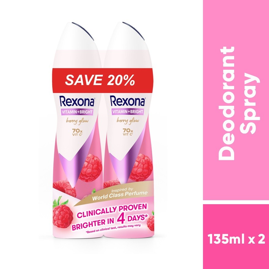 REXONA Vitamin Bright Berry Spray Deo 2x135ml | Shopee Malaysia