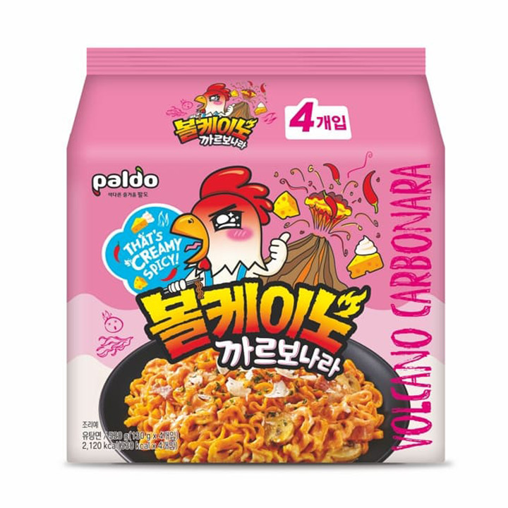 Paldo Volcano Carbonara Chicken Noodle (130gx4pack) | Shopee Malaysia