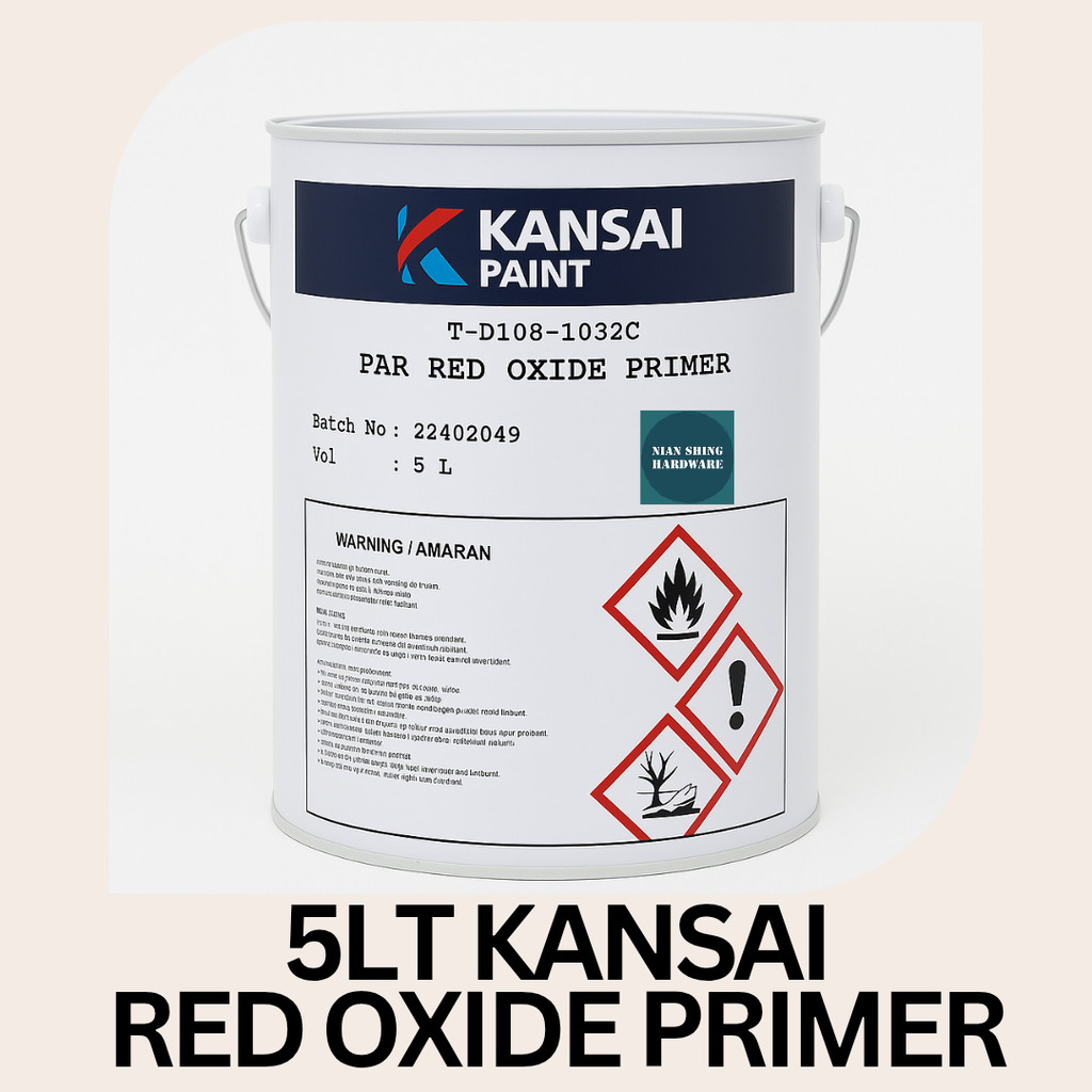 Primer Kansai Red Oxide 5L | Cat Asas Anti-Karat untuk Permukaan Logam ...