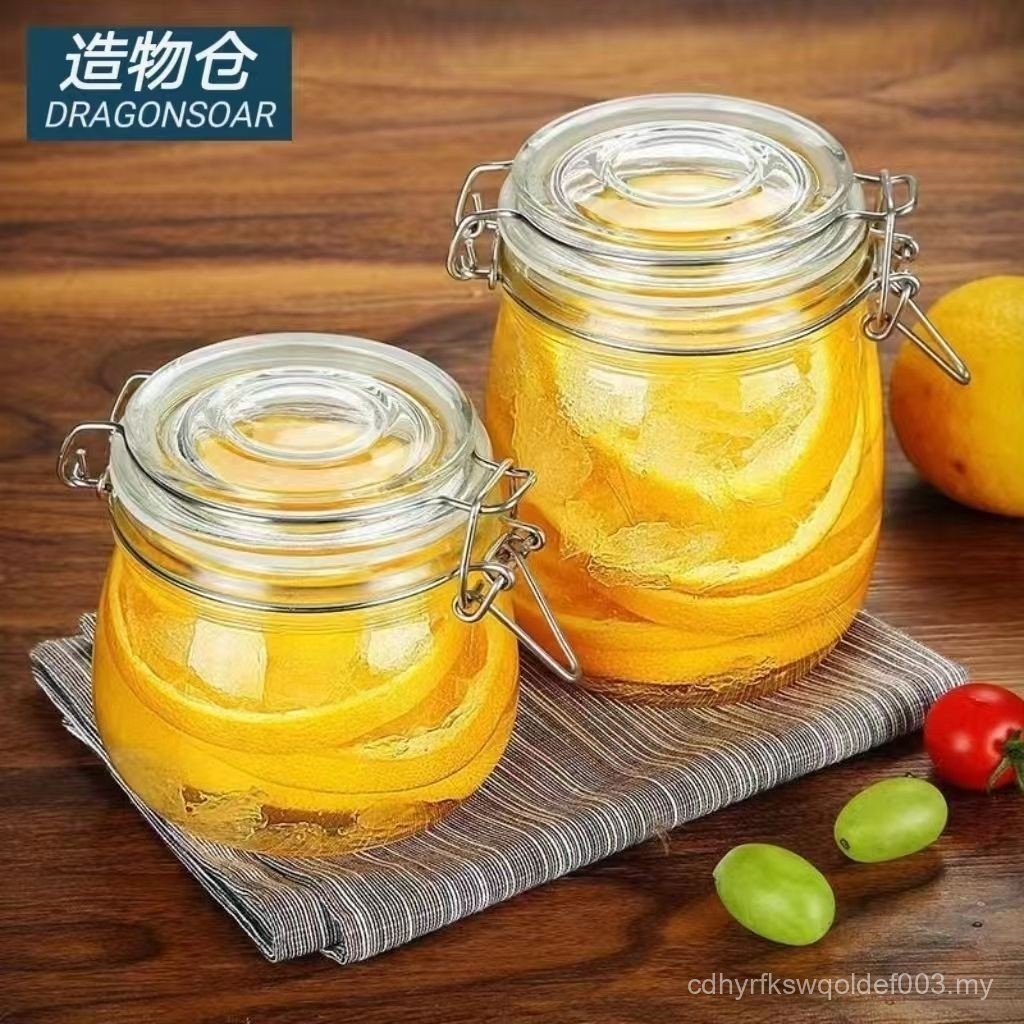 Balang Tertutup Botol Kaca dengan Penutup Balang Penyimpanan Makanan ...