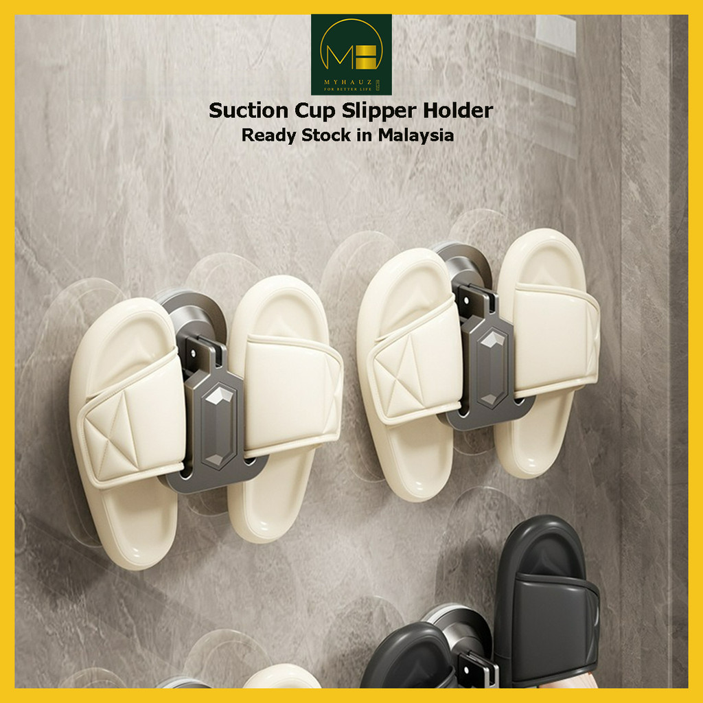 Suction Cup Slipper Holder Wall Mounted Bathroom Shoe Drying Rack ...