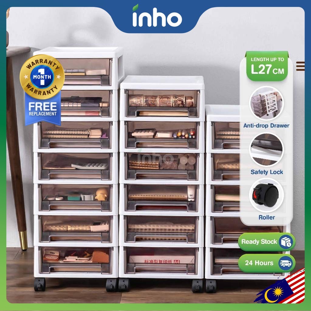 INHO L27cm (5-10 Layers) Versatile Movable Office Home Trolley Drawer ...