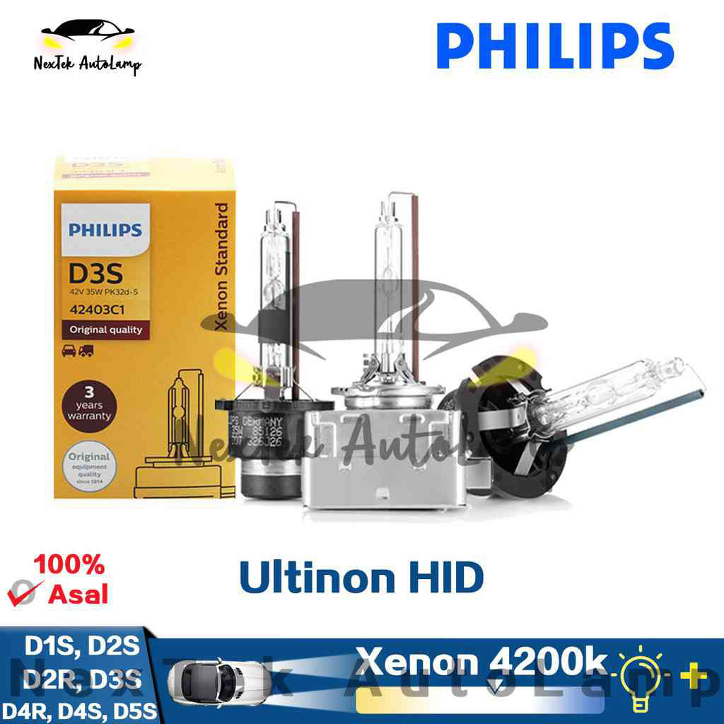 Philips D1S D1R D2S D2R D3S D4S D4R D5S 4200K 35W Car Headlight Classic Standard Xenon HID Bulbs ...