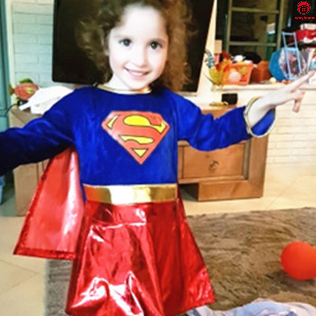 Kids Girls Superhero Cosplay Costumes Halloween Movie Character Cosplay ...