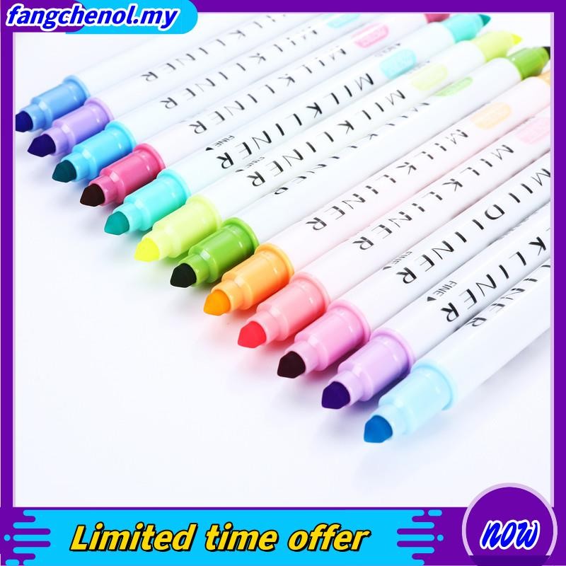 12 Pcs/set Japanese Mildliner Pens Milkliner Double Headed Fluorescent ...