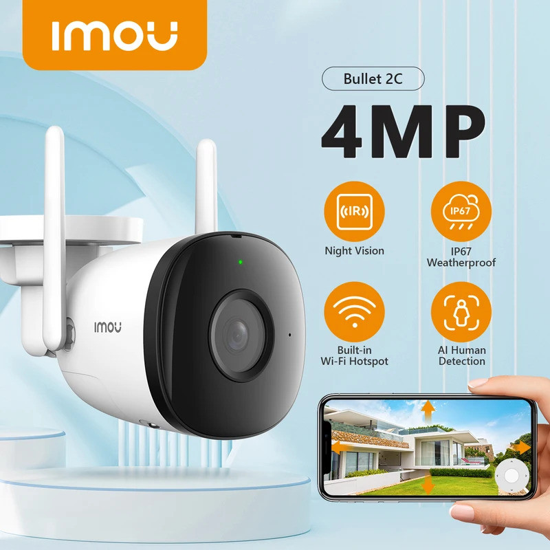 IMOU Bullet 2C 2MP/4MP Outdoor Wifi Camera IP67 Weatherproof AI Human ...