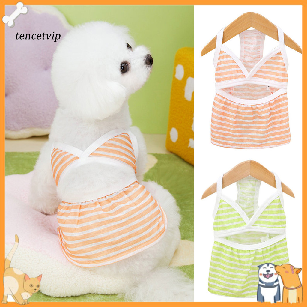 Stripe Print Dog Bikini Cool Pet Beachwear Summer Pet Swimsuit Cute ...