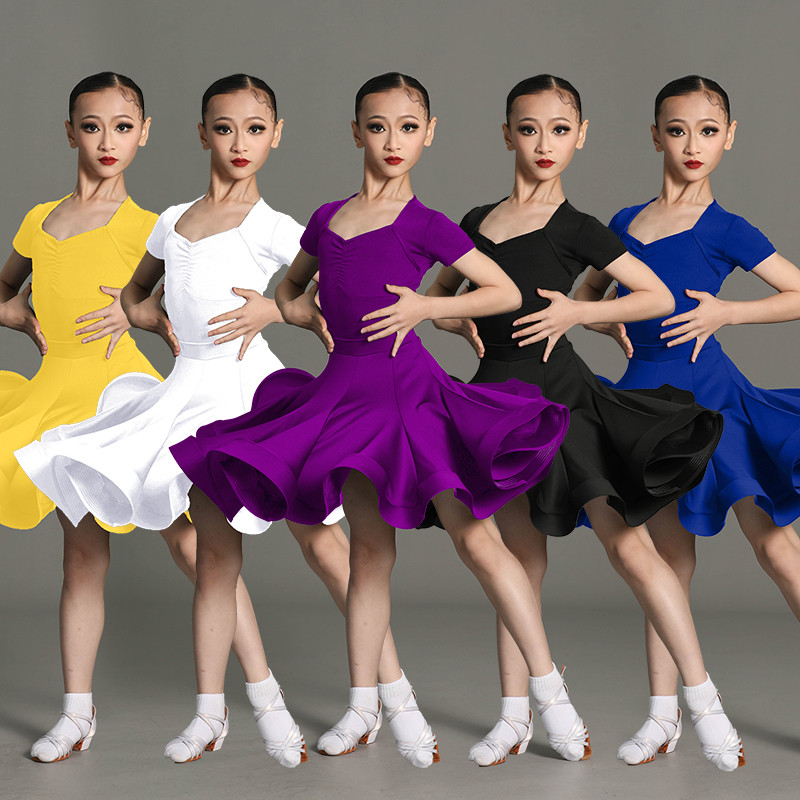 2025 New Style Female Children Latin Dance Suit Advanced Performance ...