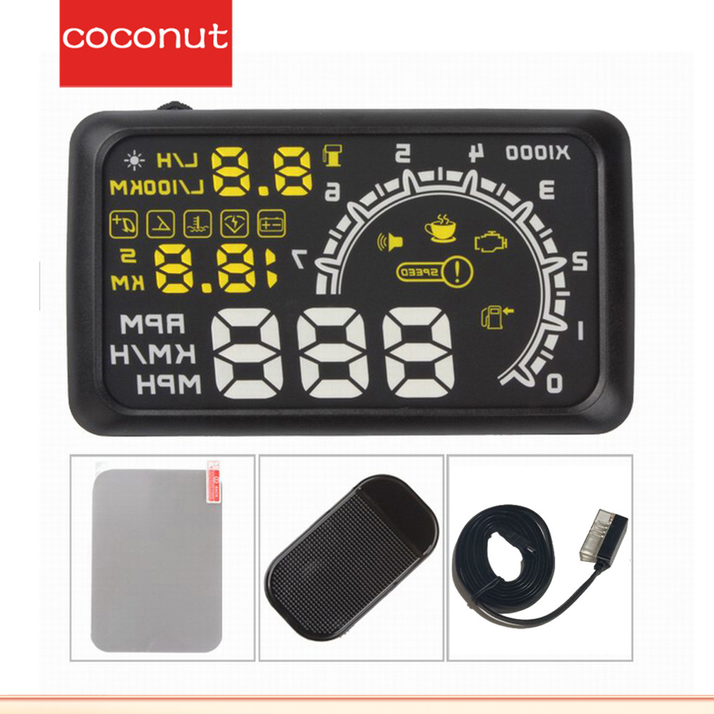 1/2/3/5 On-board Computer Car Digital Speedometer Head-up Display ObdII ...