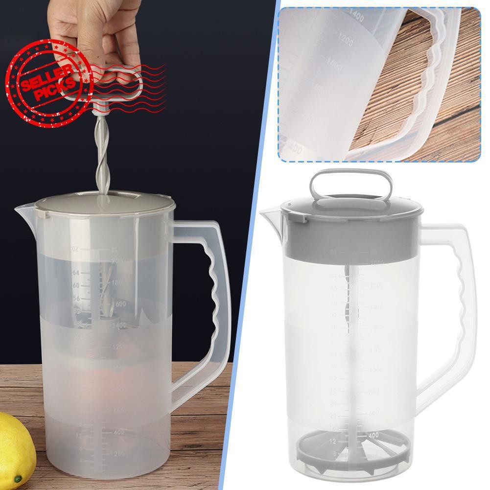 2000ml Juice Jugs For Fridge Plastic Pitcher With Lids Silicone Manual ...