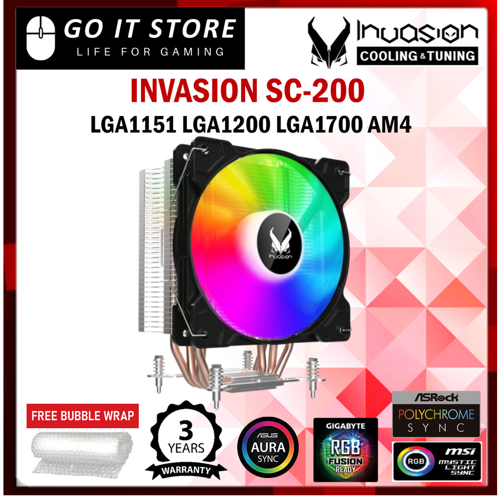 Invasion SC-200 ARGB CPU Air Cooler | Shopee Malaysia