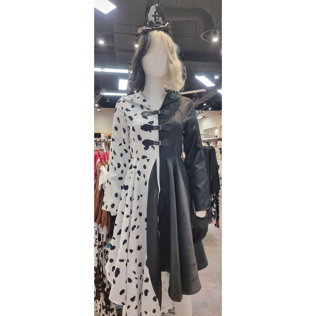 Dual-Toned Dalmatian-Inspired Coat Costume | Shopee Malaysia