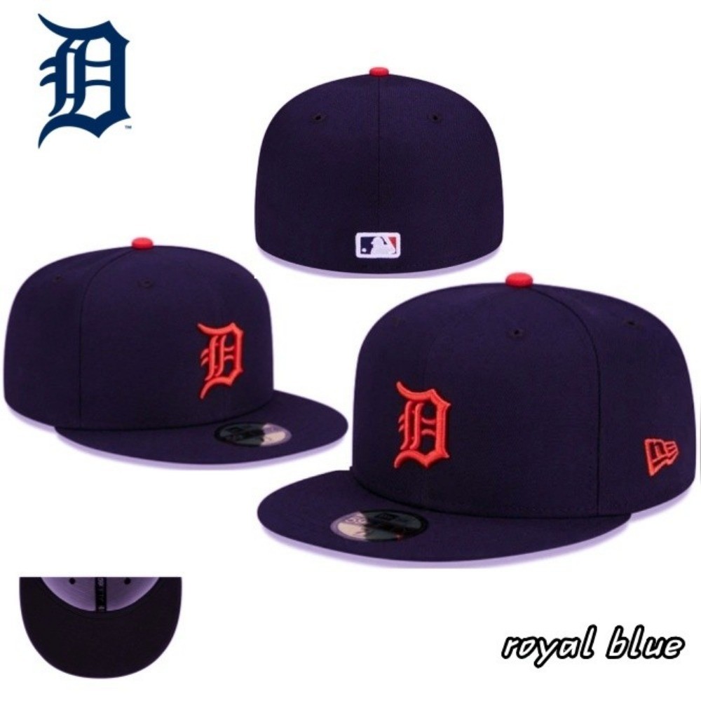 MLB Fan Support Hats Detroit Tigers Fitted Hat Basic Version Royal Blue ...