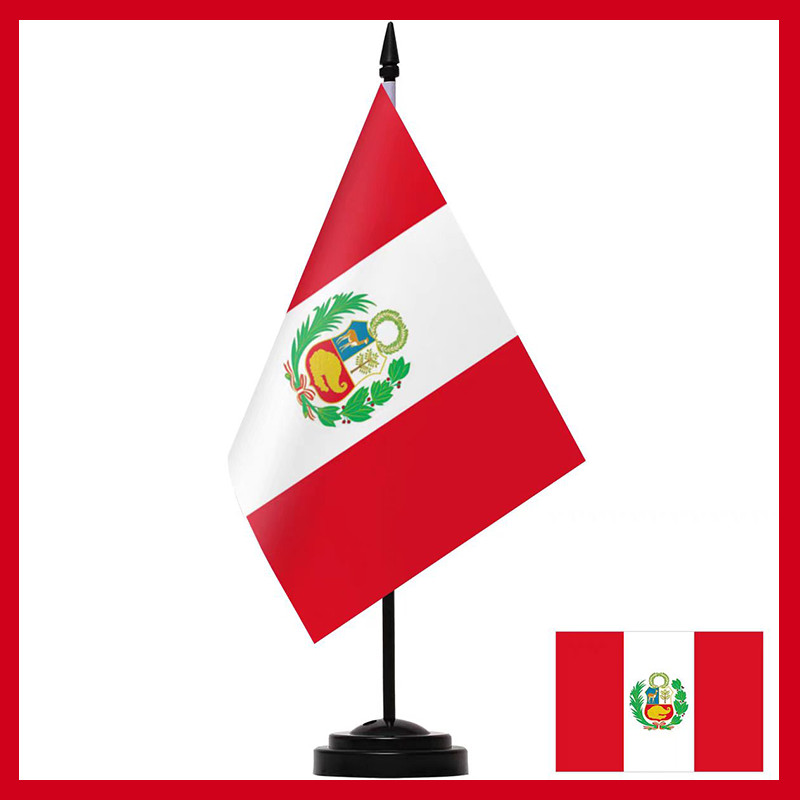 Peruvian Deluxe desk flag desktop set Flag of Peru | Shopee Malaysia