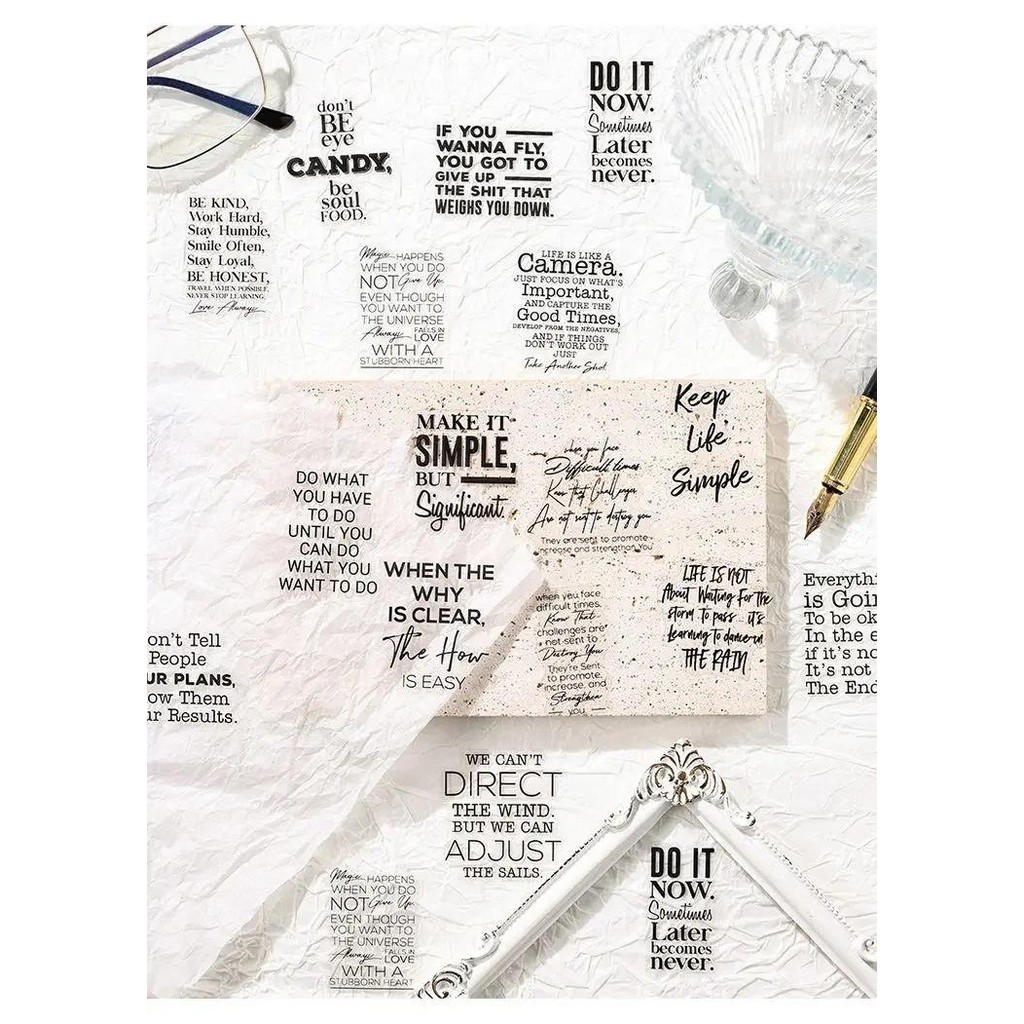 JIANWU Pure Poet Series Vintage English Text Letter Material Collage ...