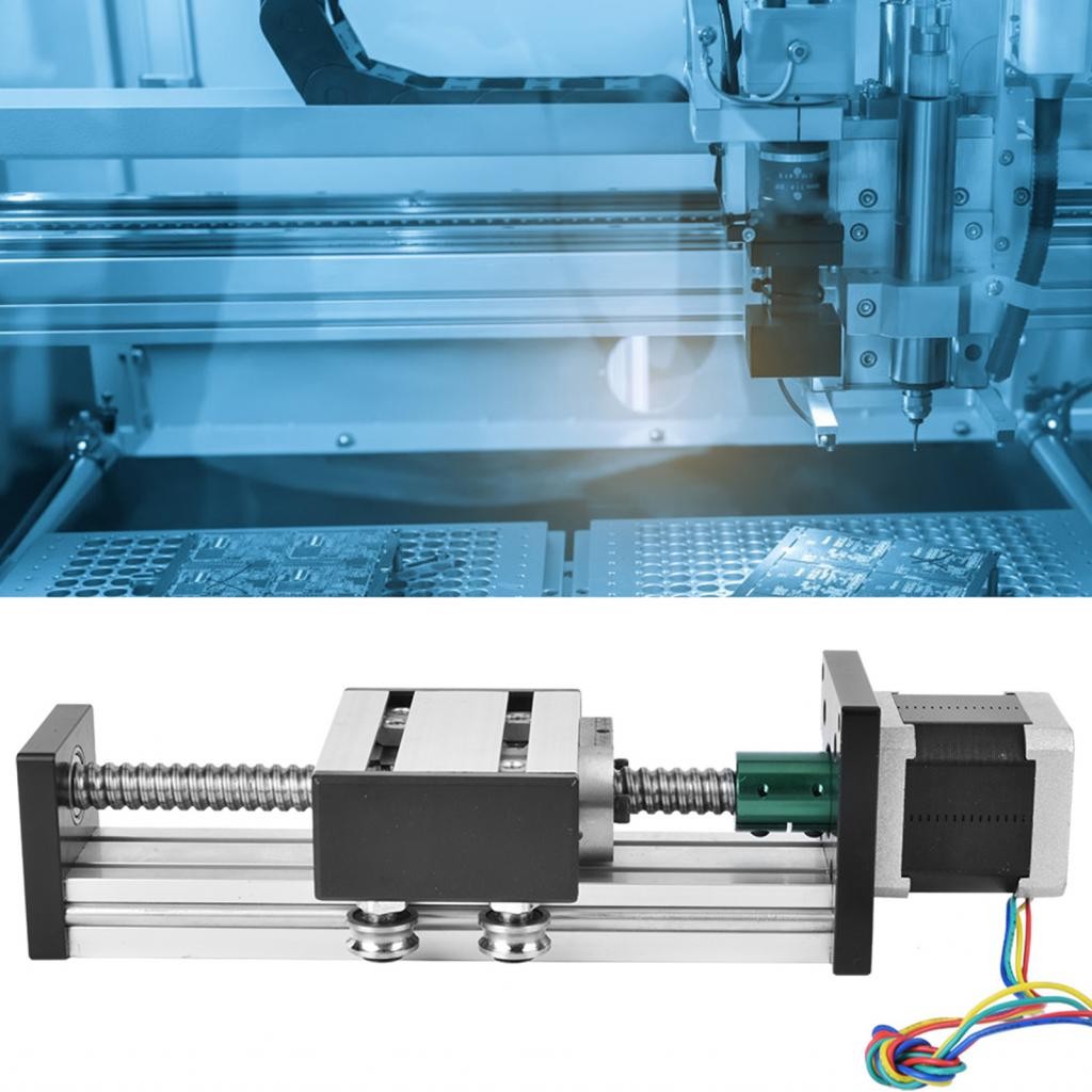 Supergoodsales Linear Guide Rail 300mm Stroke Single Shaft Ball Screw CNC Sliding Table with 42 ...