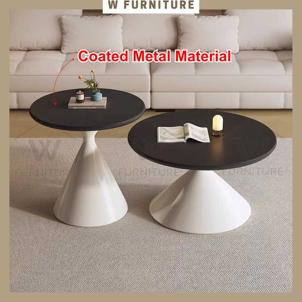 Wfurniture 2in1 Metal Coffee Table Side Table Tea Table 咖啡桌/茶几 Meja ...