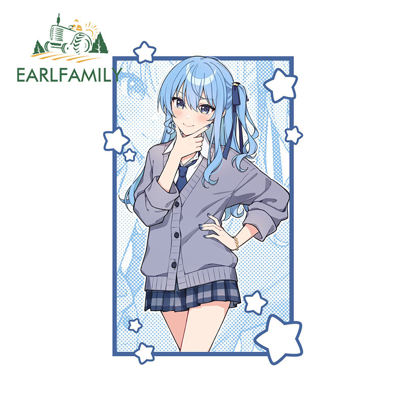 EARLFAMILY 13cm Hashimoto Suisei Cute Car Stickers Waterproof ...