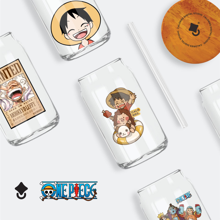 Unique Aesthetic Glass Calories One piece Anime Luffy Ace Yamato Law ...