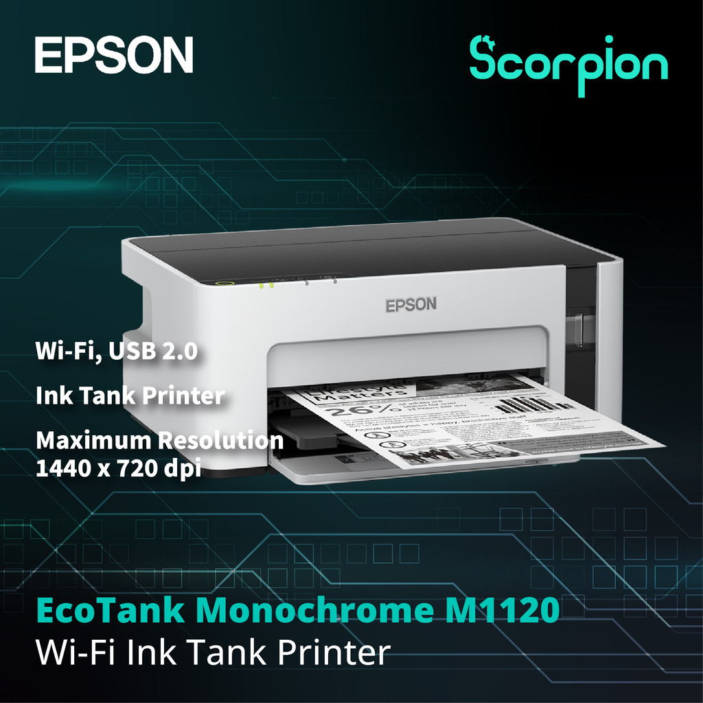 Epson EcoTank Monochrome M1120 Wi-Fi Ink Tank Printer | Shopee Malaysia