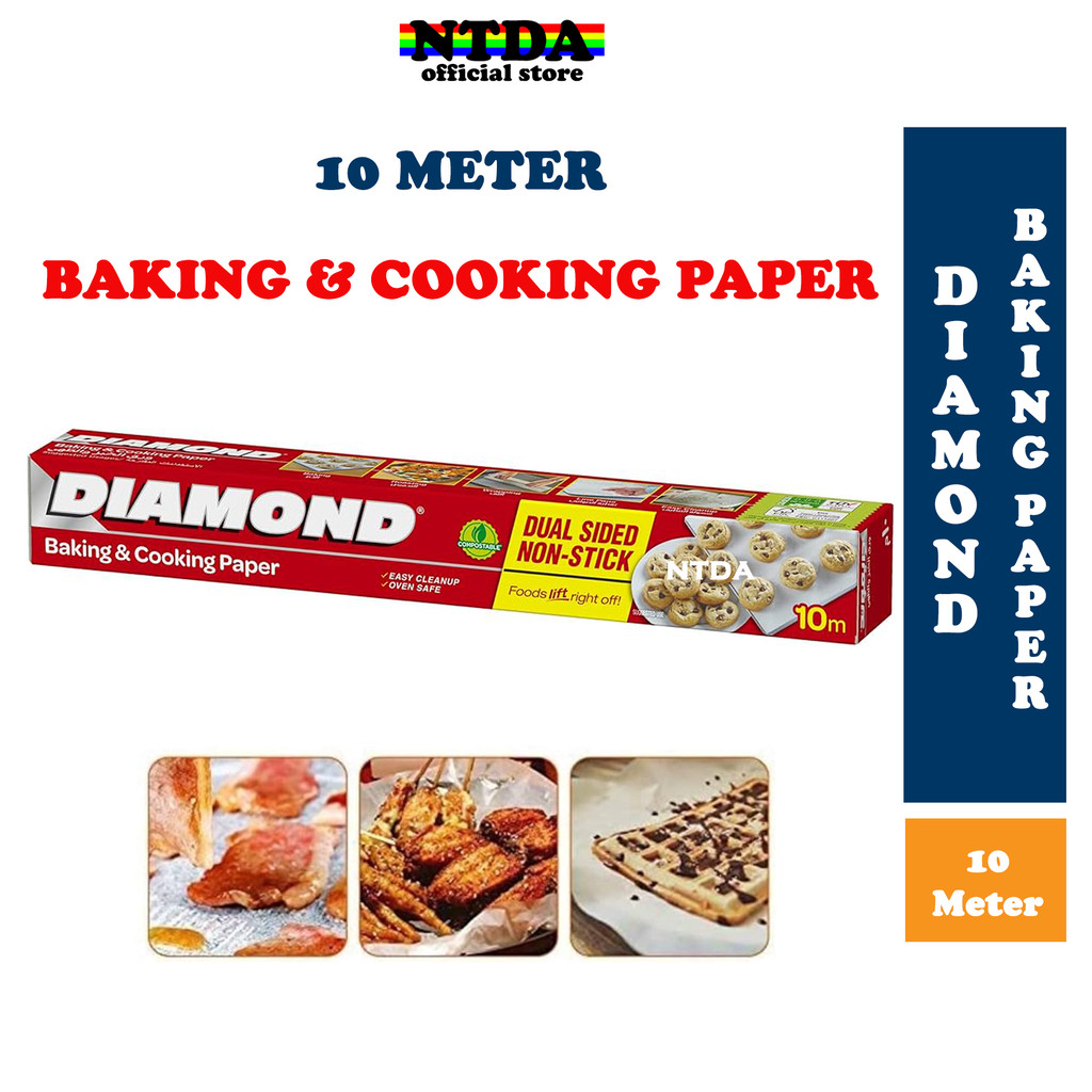Diamond Baking & Cooking Paper Dual Sided Non-Stick (10 Meter) | Shopee ...