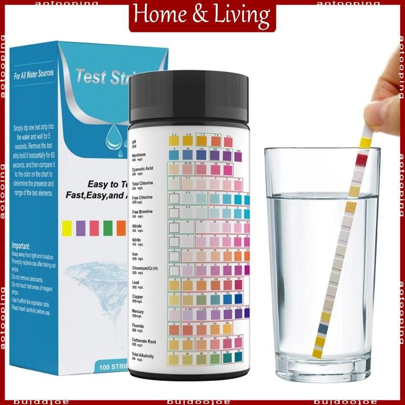 AOTO 16 in 1 Drinking Water Test 100 Strips Home Water Quality Test Tap ...