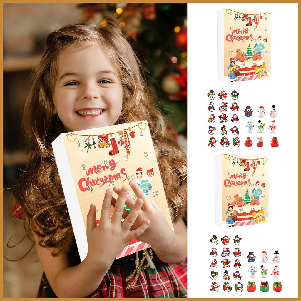 2024 Christmas Countdown Calendar Miniature Collectible Snowman Toy ...