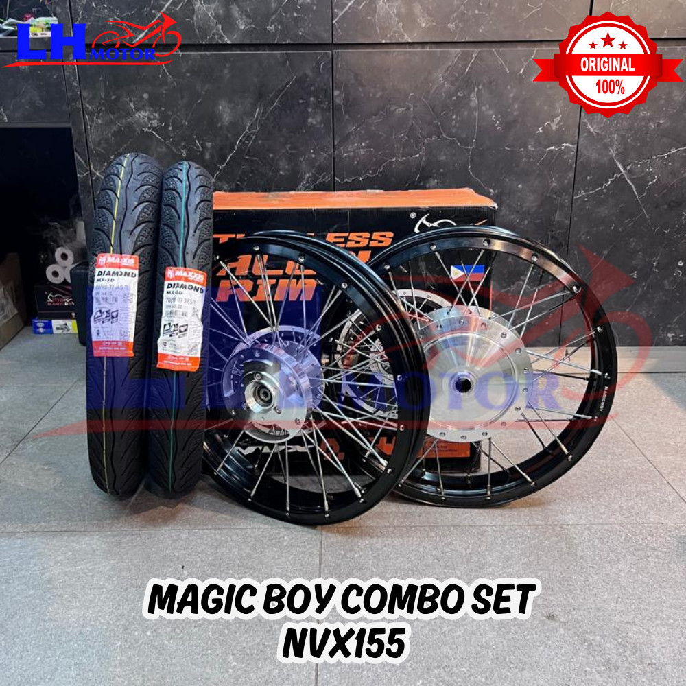 TUBELESS ALLOY RIM MAGIC BOY COMBO 160/160/17 NVX 155 V1 V2 UNCLE ...