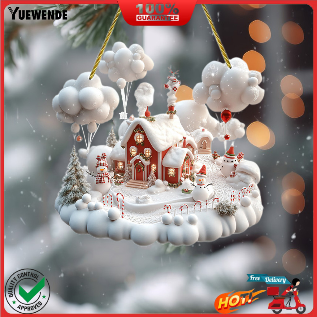 YQ.B Realistic Igloo Design Christmas Tree Pendant Snow Village House ...