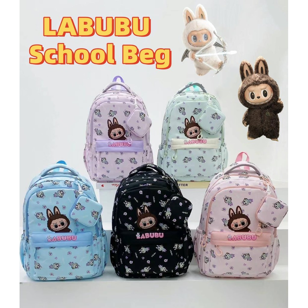 LABUBU Primary School Bag Boy Girl Kids Backpack Bagpack Beg Sekolah ...