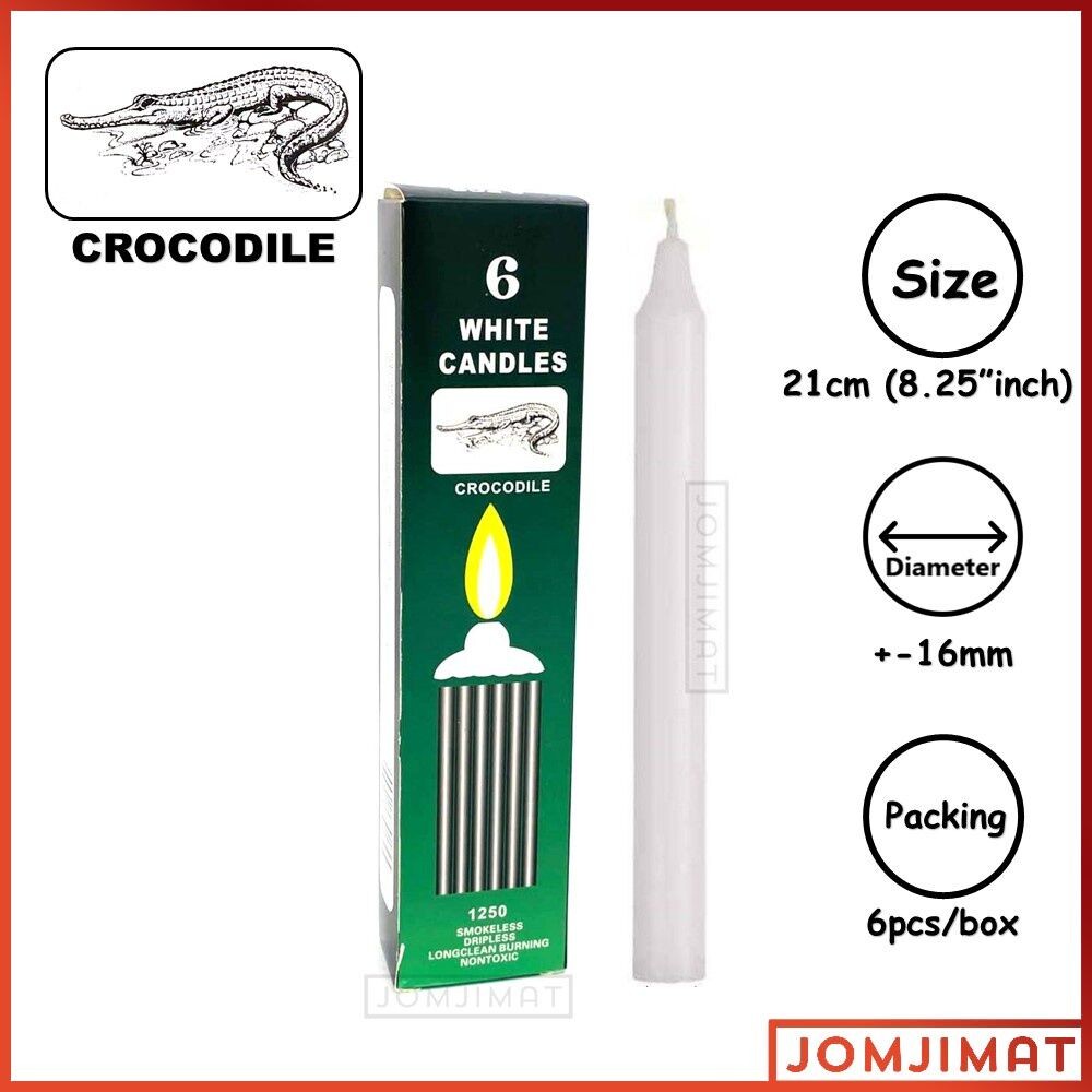 Crocodile Besar Lilin Putih 1250 6pcs/box /Big White Candles / Candle ...