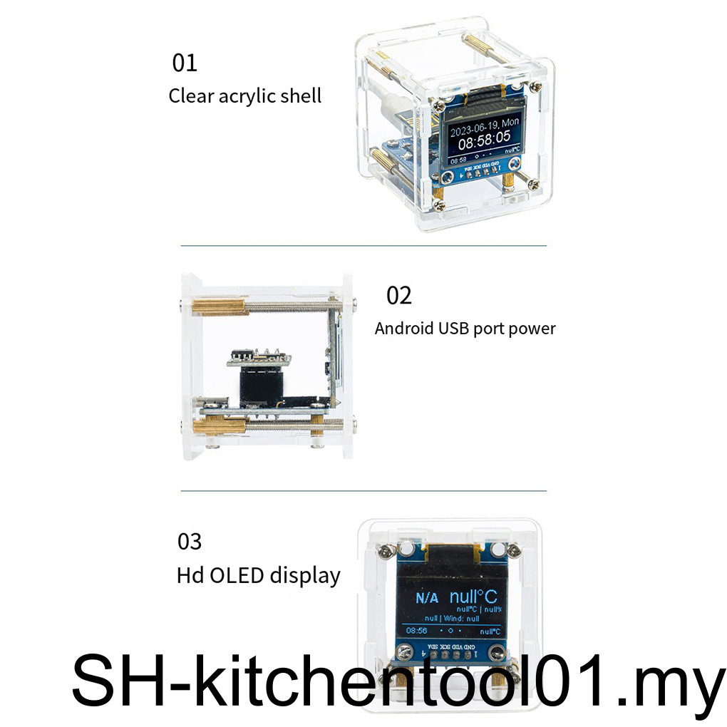 WIFI Network DIY Electronic Clock Kit OLED Display Real-time Update ...