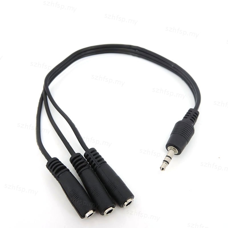 1 male To 3 Way audio 3.5mm 3pole splitter Mic Cables stereo Female ...