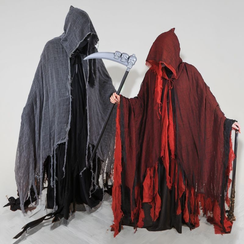 万圣节破布披风 红色斗篷死神cosplay服装兵器派对装扮万圣节道具Halloween Rag Cloak Red Cloak Reaper ...