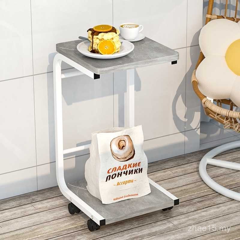 W6 Meja Sisi Kecil dengan Roda, Meja Sisi Persegi, Meja Penjuru ...