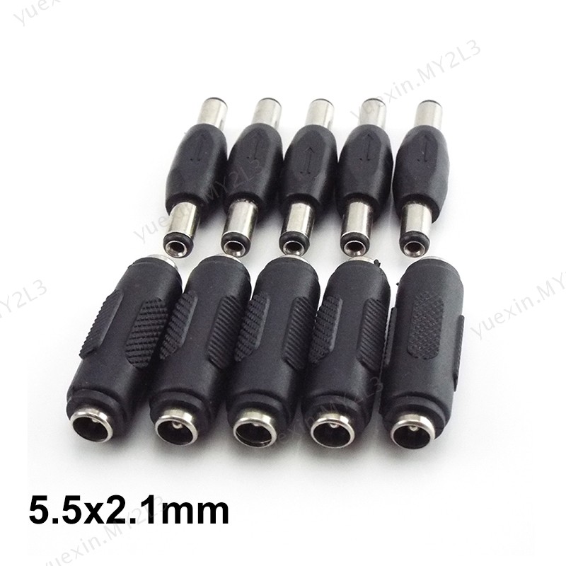 5.5mmx2.1mm DC male female to male female pair Power Socket jack plug ...
