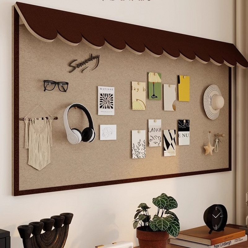 [Retro High-End Feeling] Three-Dimensional Roof Felt Board Photo Wall | Customized Cork Board ...