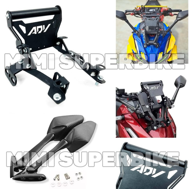 HONDA ADV150 ADV160 ADV BRACKET WINDSHIELD + GPS PHONE HOLDER & PASANG ...