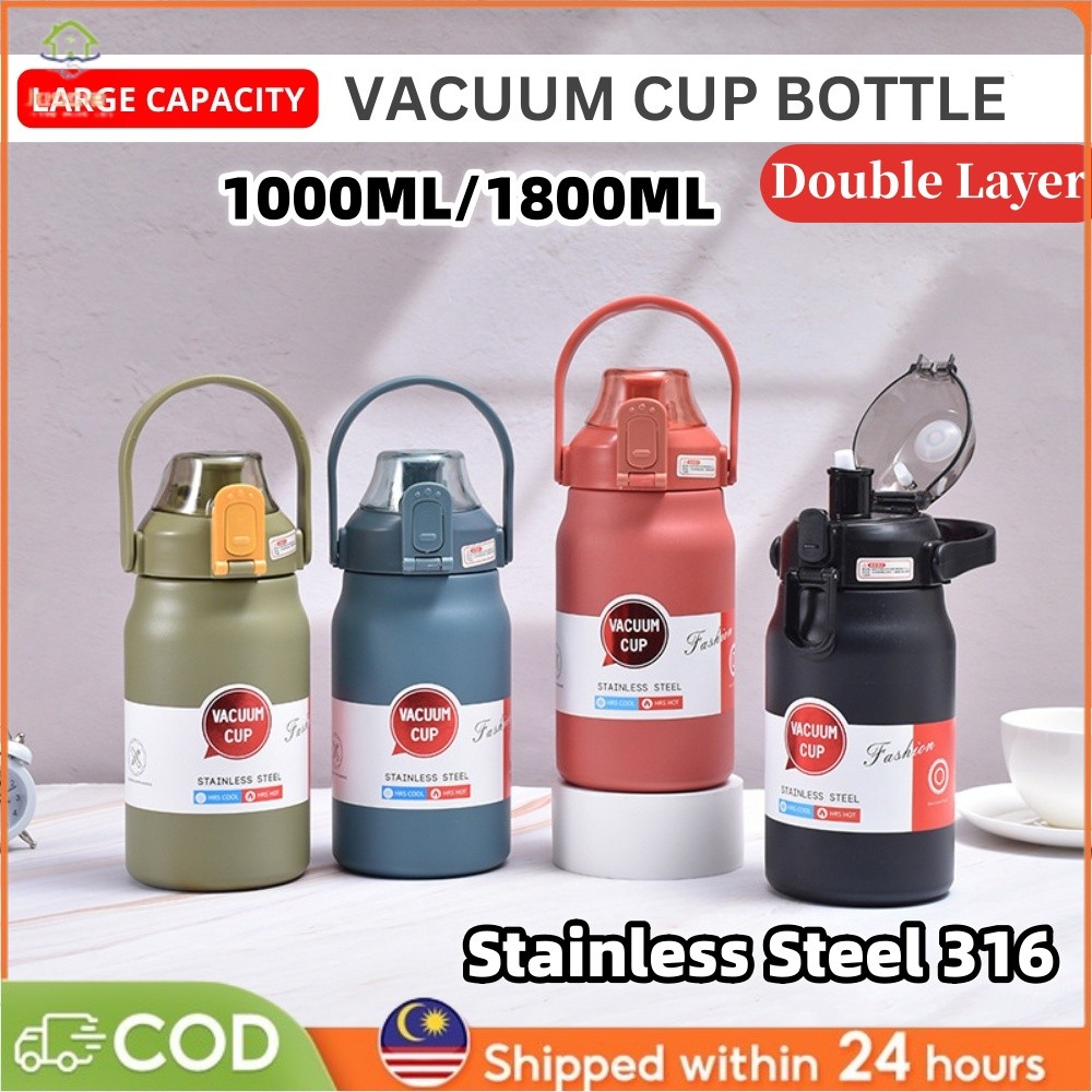 Tumbler 316 Stainless Steel Thermos Cup Mug Bottle Coffee Flask Botol ...