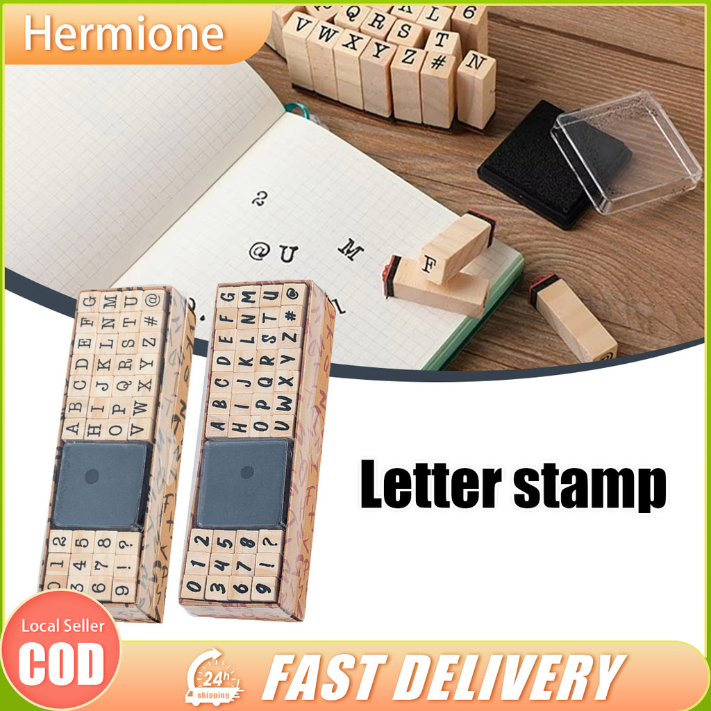 40Pcs Alphabet Stamp Set Wooden Rubber Stamp Basics Number Stamp DIY ...